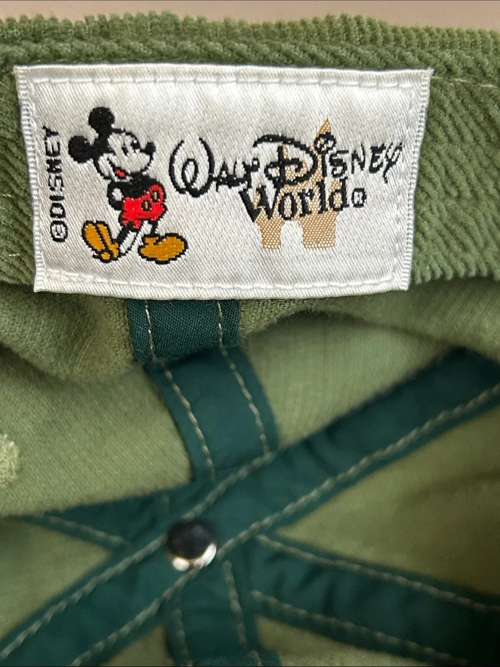 Disney | Accessories | Vintage 998 Disney Olive Green Corduroy Animal ...